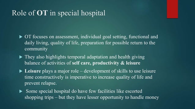 Forensic Psychiatry in Occupational Therapy | PPTX