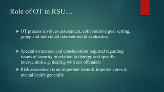 Forensic Psychiatry in Occupational Therapy | PPTX