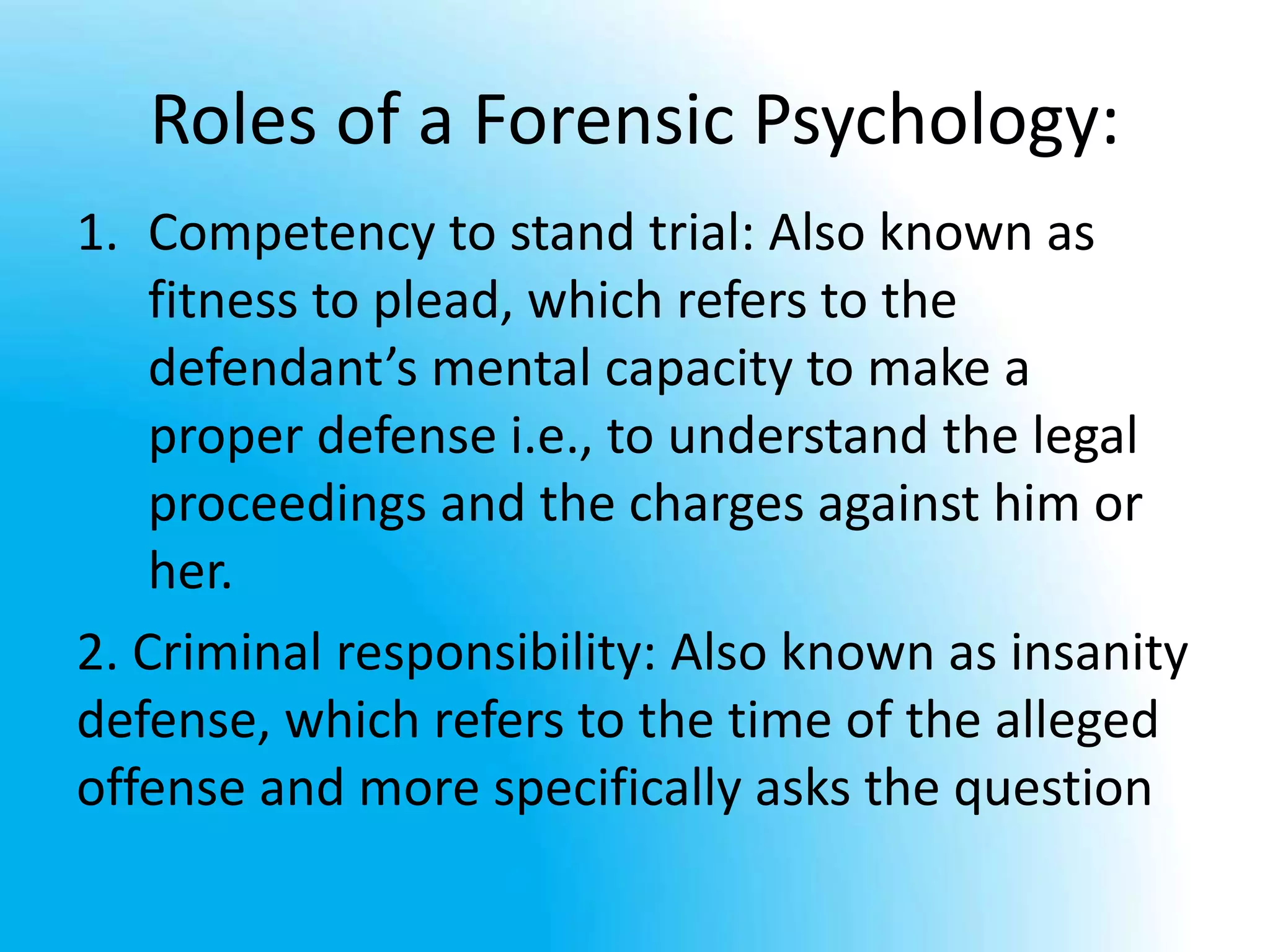 Introduction to Forensic psychology | PPT