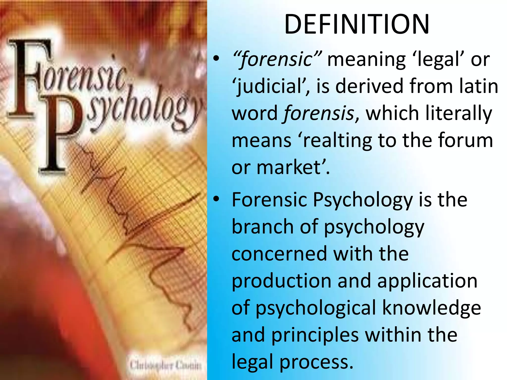 Introduction to Forensic psychology | PPT