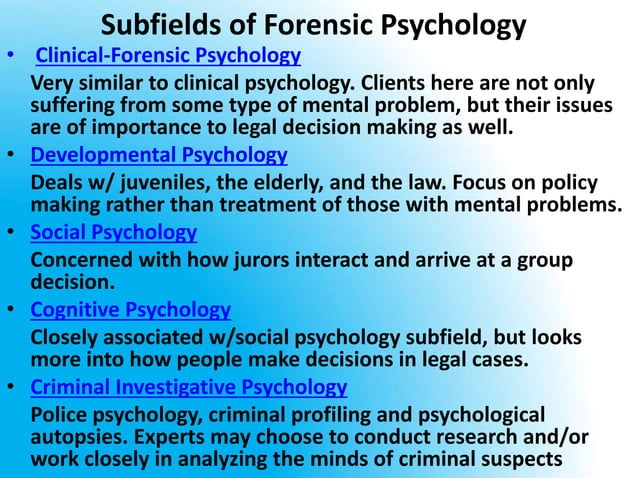 Introduction to Forensic psychology | PPT | Science