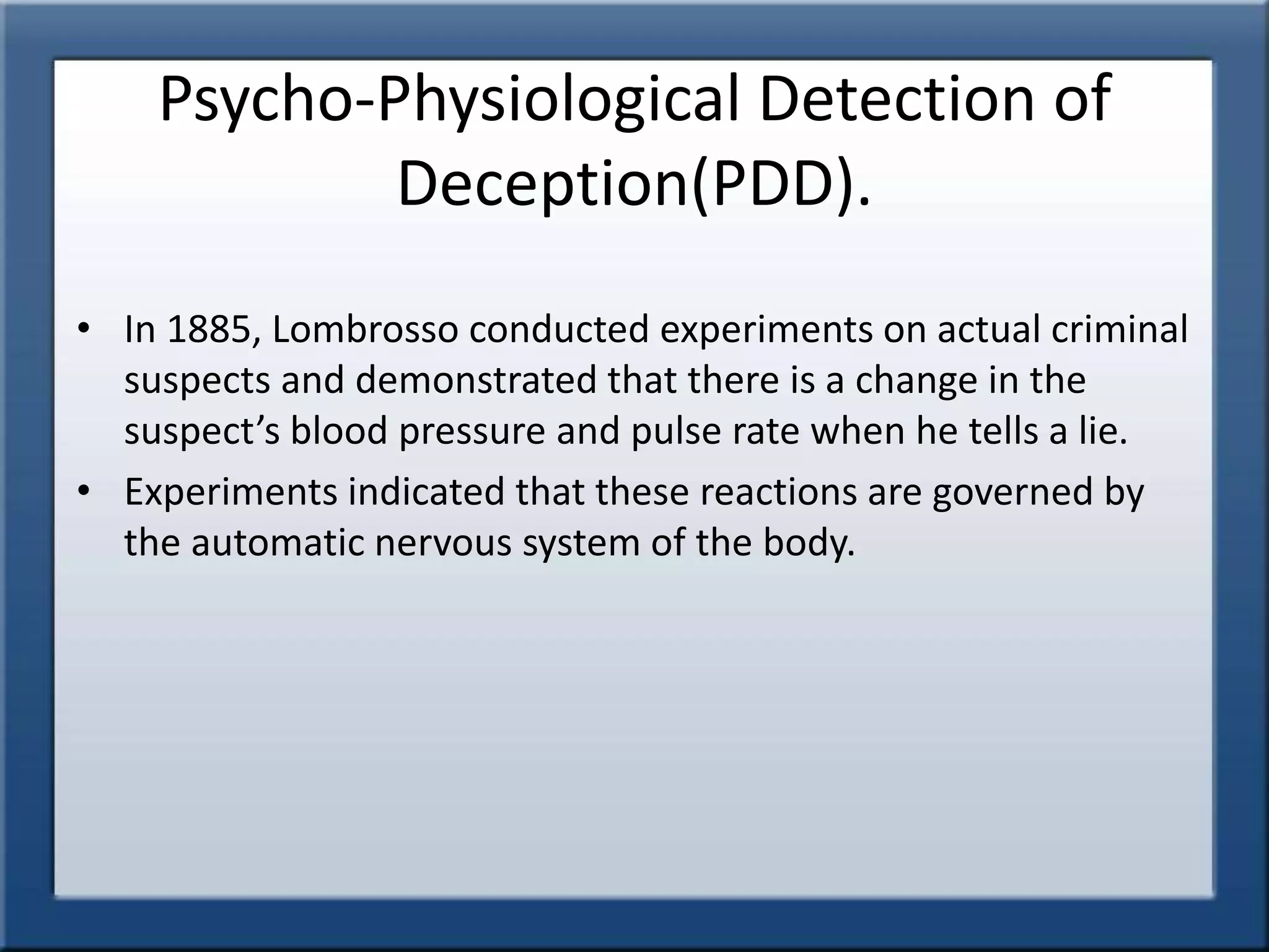 Forensic psychology detection of deception | PPTX