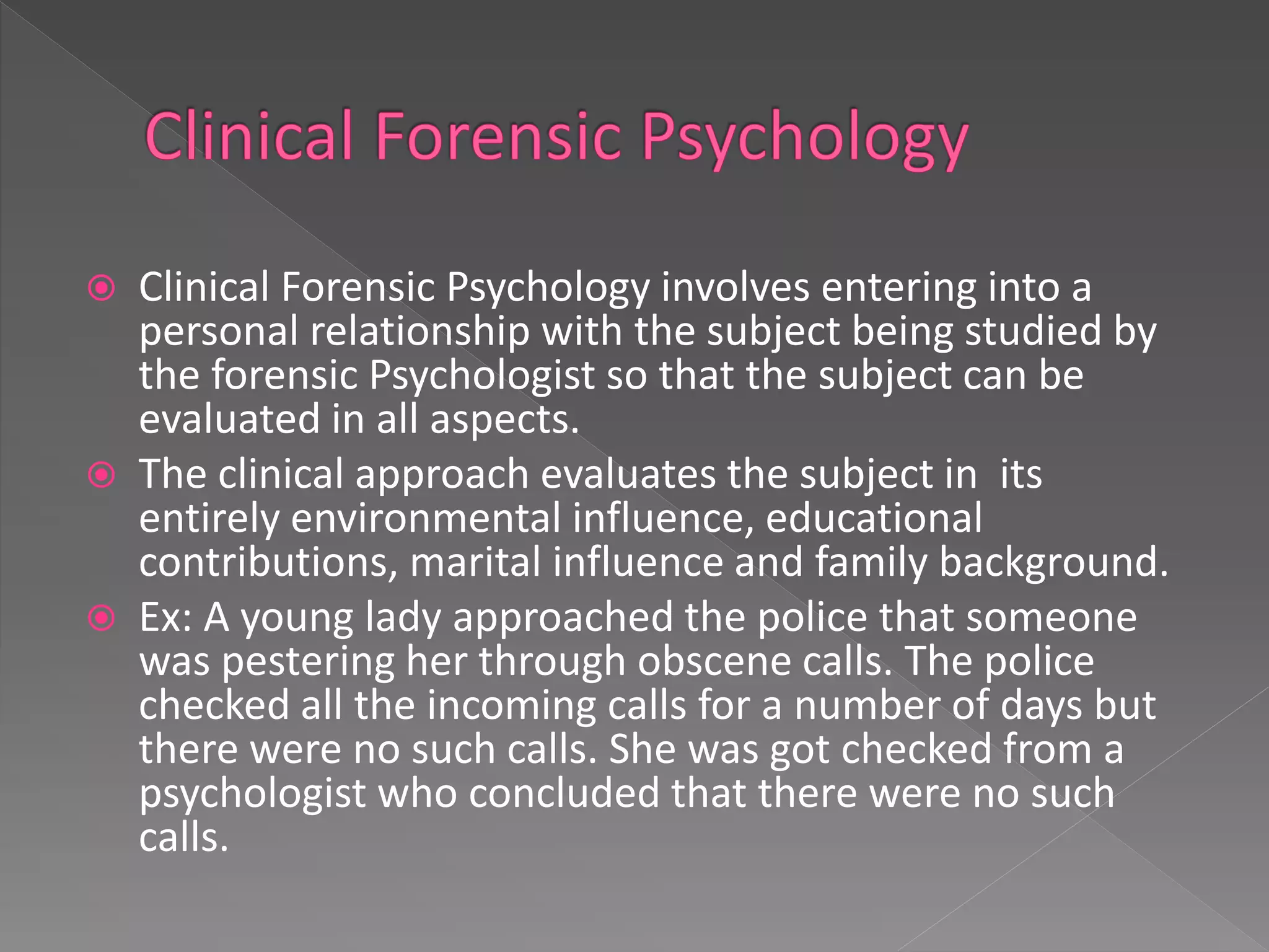 Forensic psychology introduction | PPTX