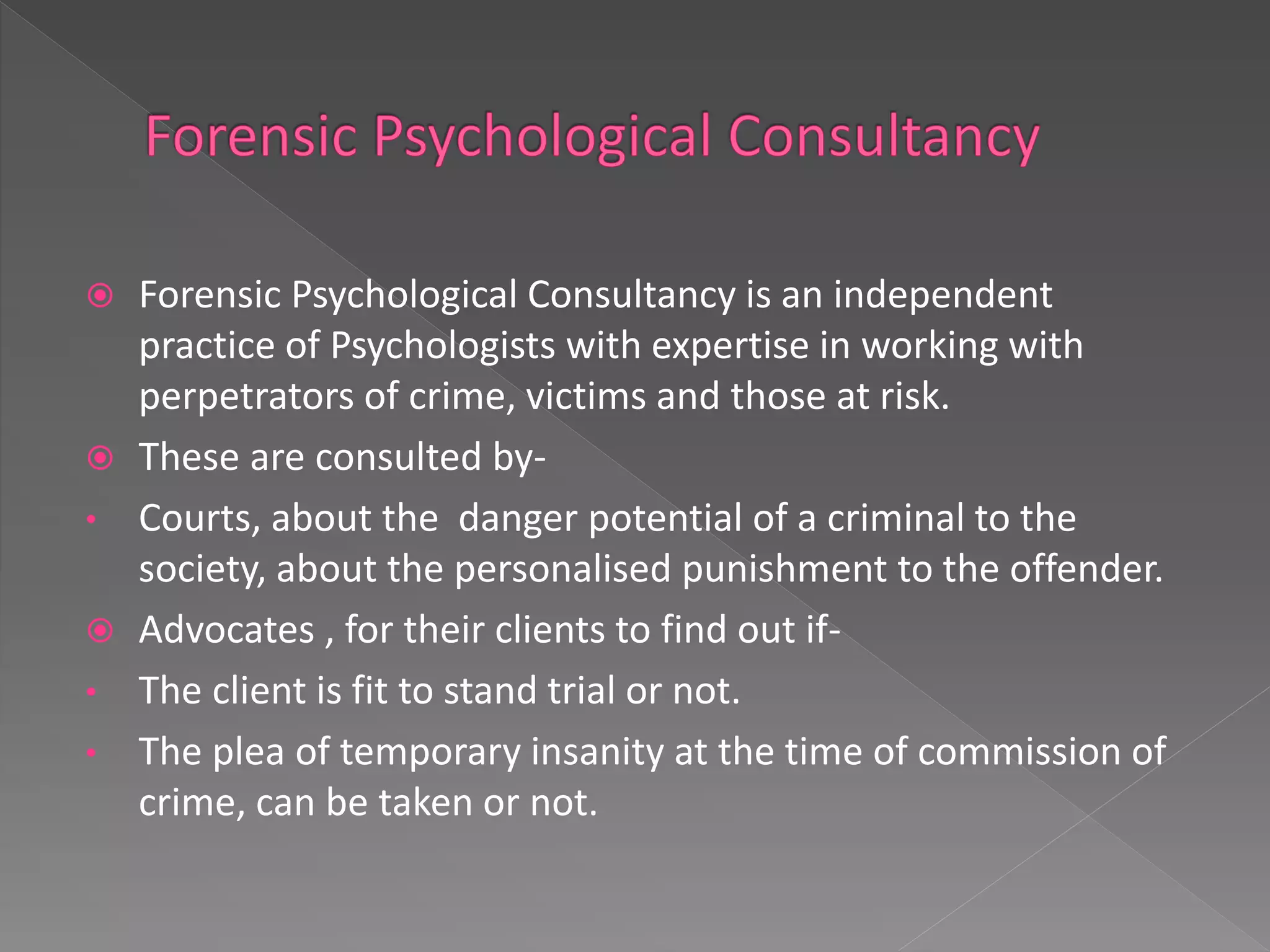 Forensic psychology introduction | PPTX
