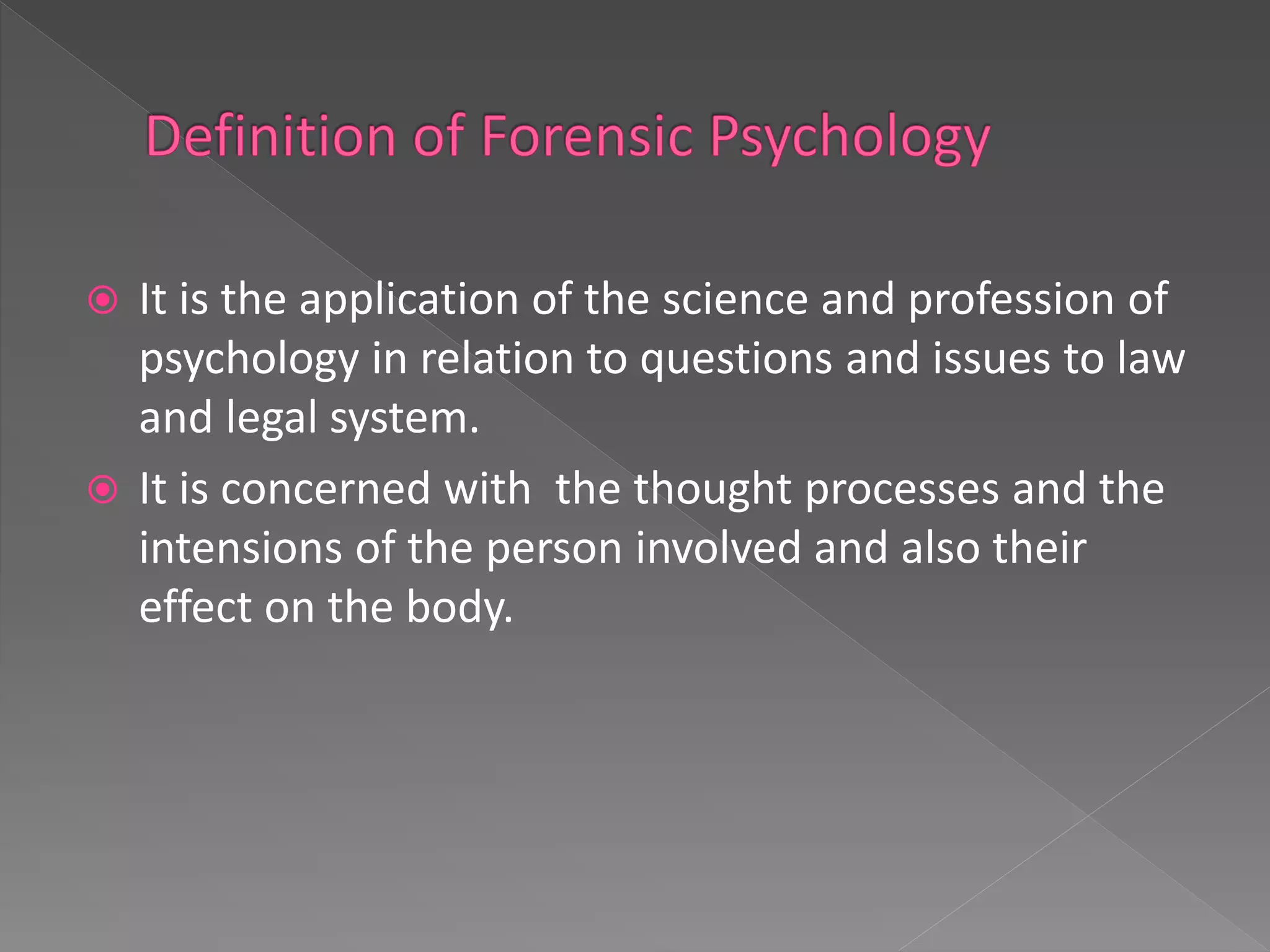 Forensic psychology introduction | PPTX