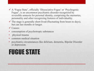 Forensic psychology- psychological disorders | PPTX