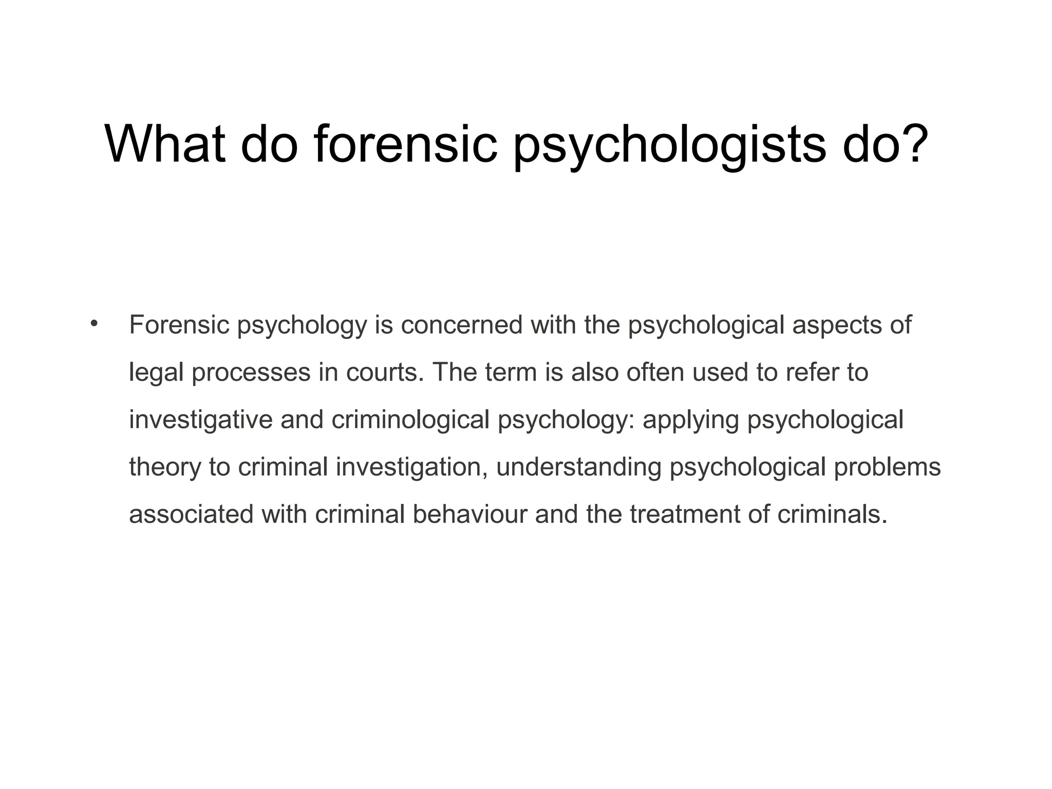 Forensic Psychology as a Career | PPT