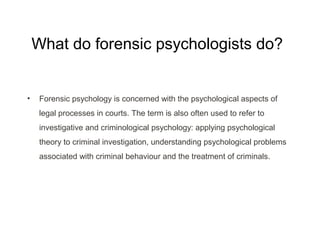 Forensic Psychology as a Career | PPT