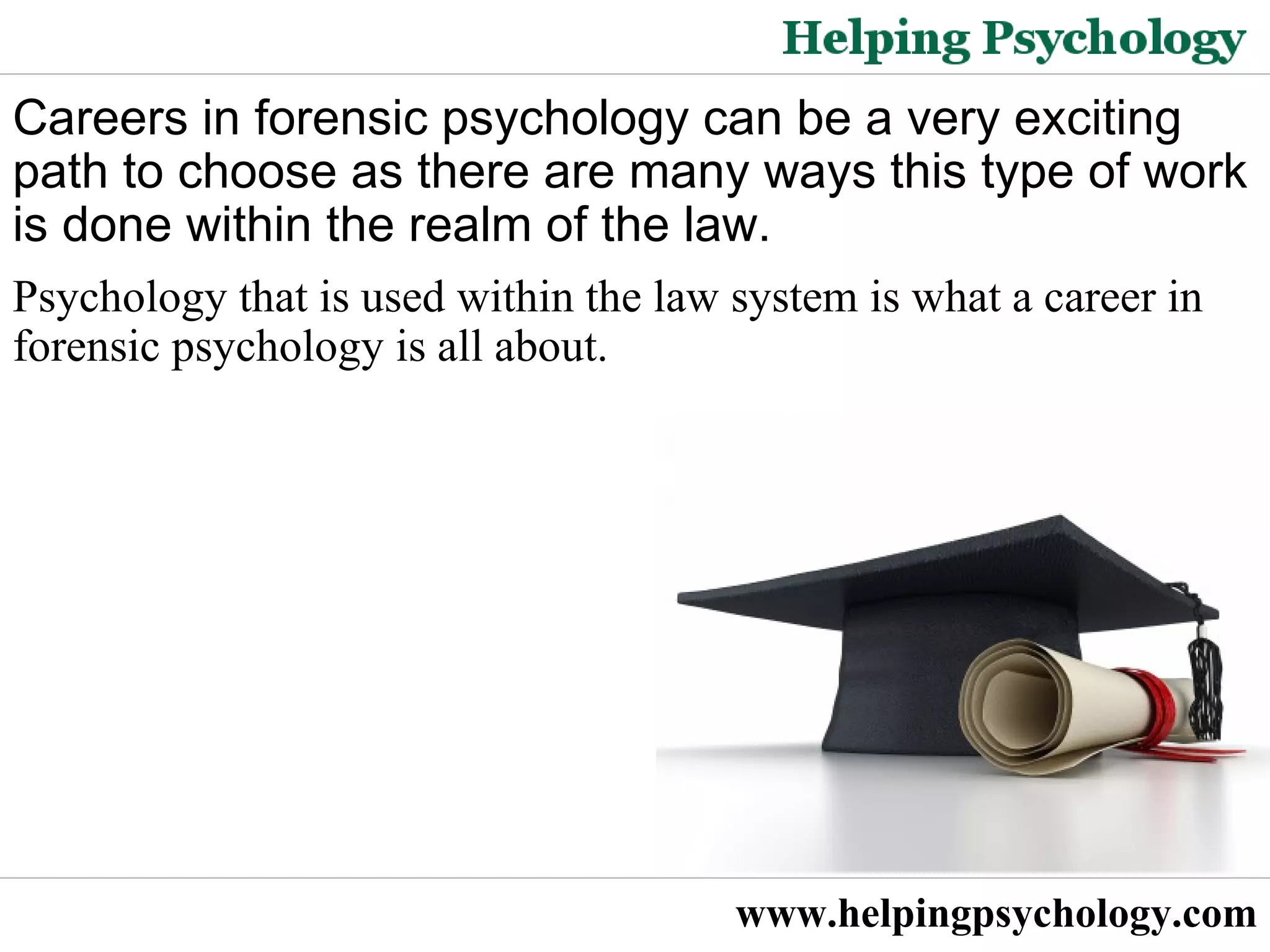 Forensic Psychology Careers | PPT | Law