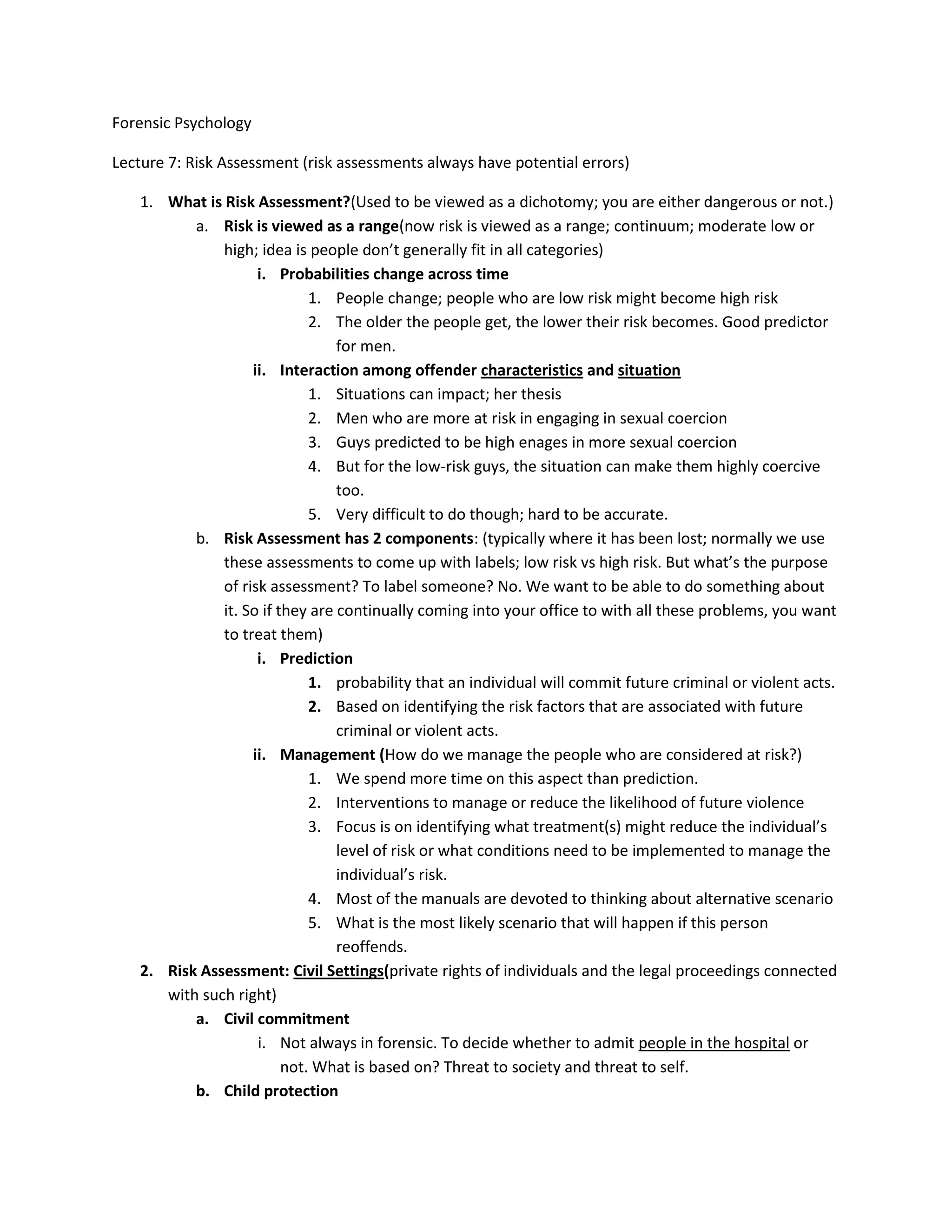 Tai's Forensic Psychology Notes | DOCX
