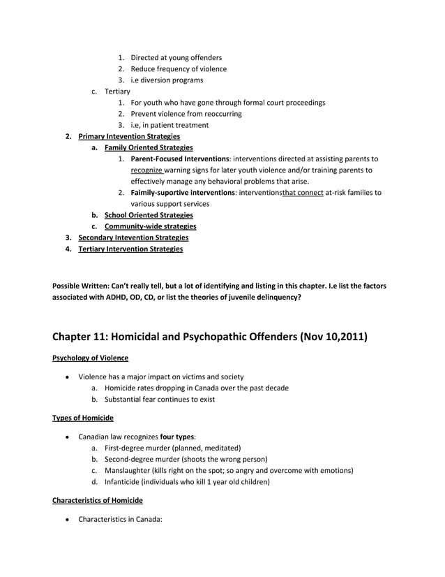 Tai's Forensic Psychology Notes | DOCX | Crime & Harmful Acts to ...