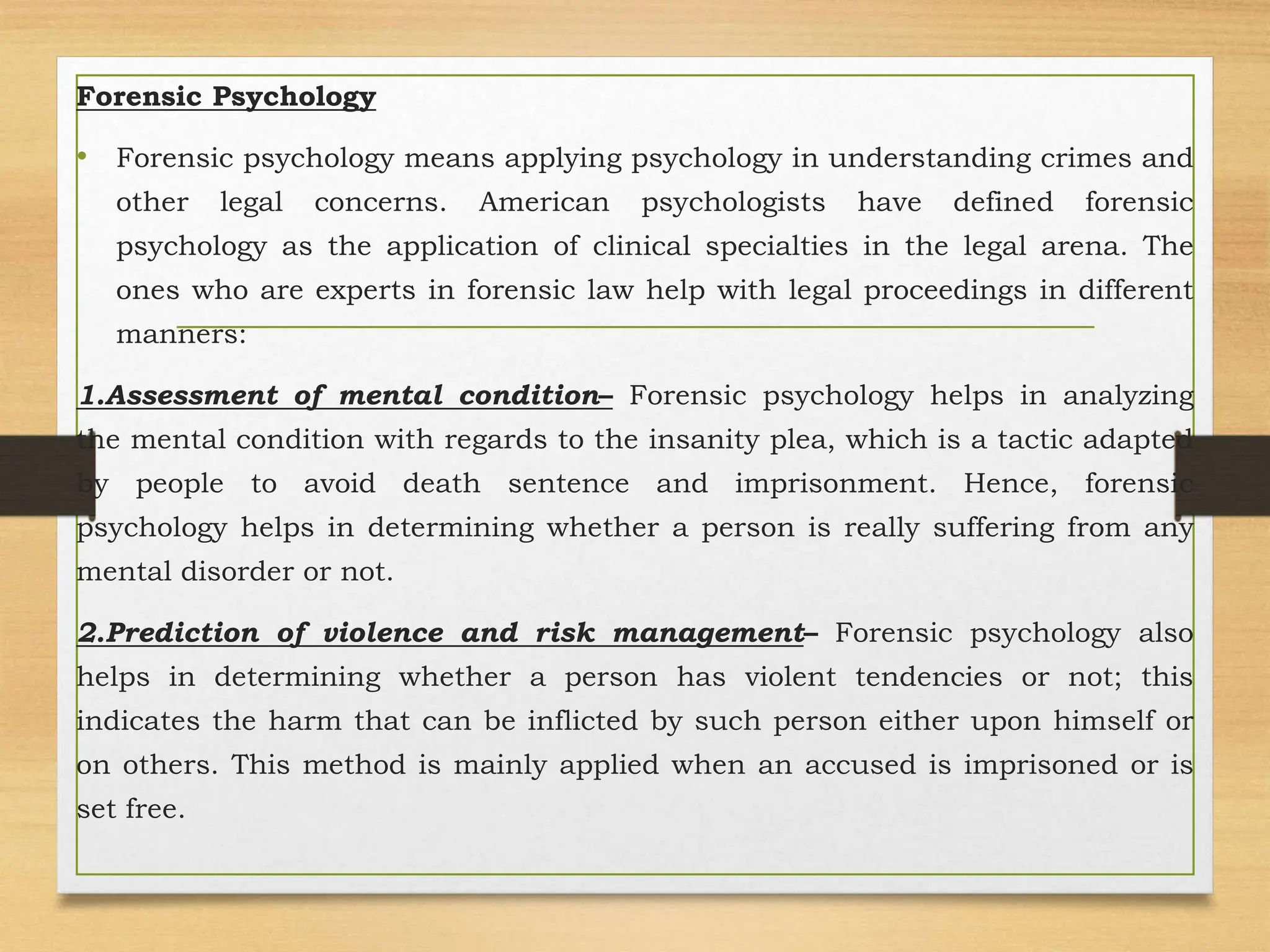 Forensic psychology unit 1.pptx.......... | PPTX