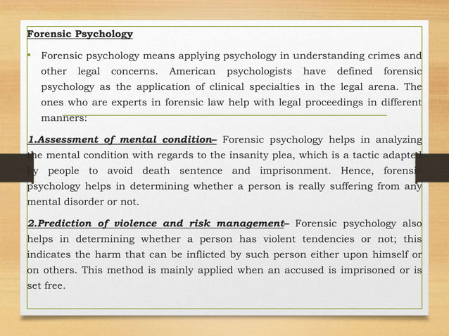 Forensic psychology unit 1.pptx.......... | PPTX | Mental Health ...
