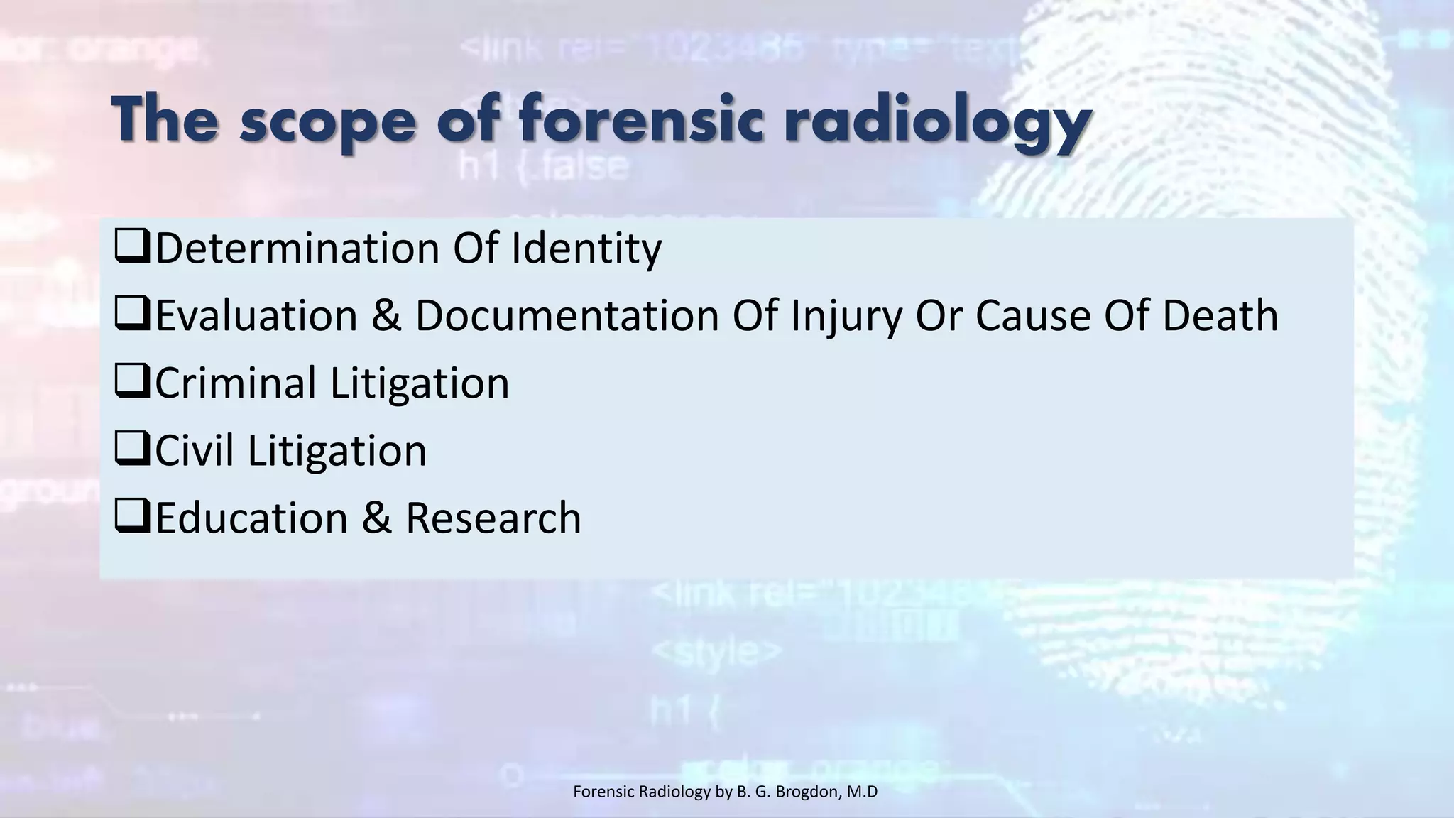 Forensic Radiology | PPTX