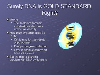 Washing Away of Wrongs- the 'Cons' of Forensic Science | PPT