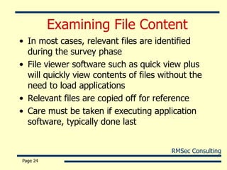 Computer Forensics | PPT | Data Storage and Warehousing | Computing