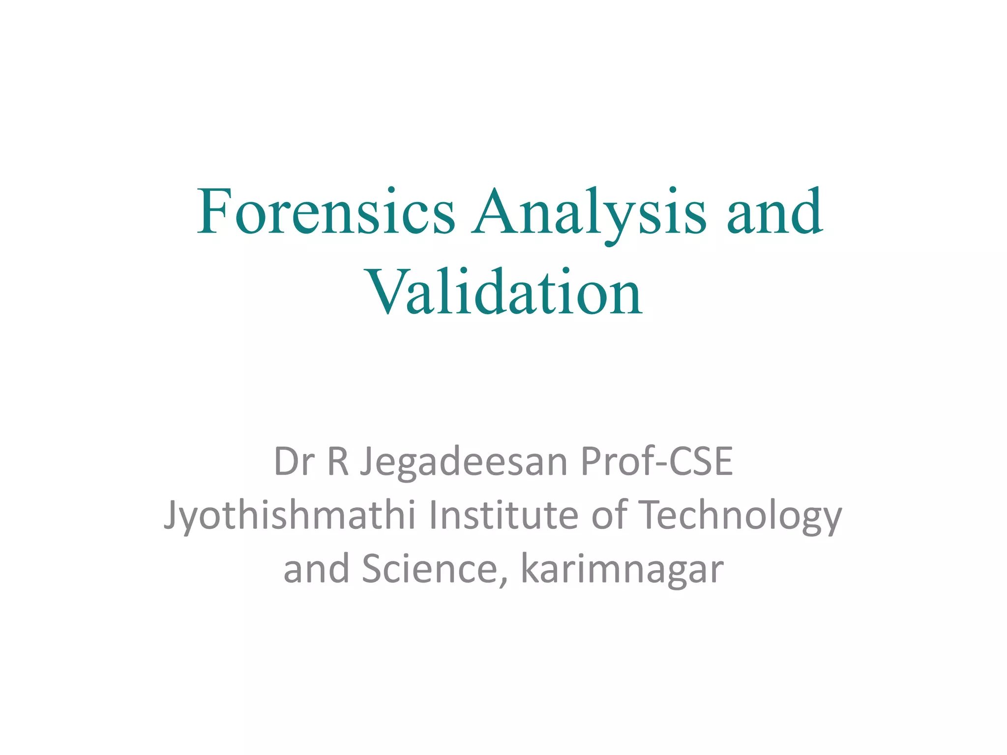 Forensics Analysis and Validation | PDF