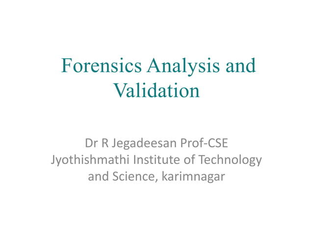 Forensics Analysis and Validation | PDF