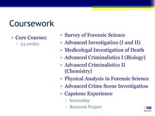 M.S. Forensic Science at the University of New Haven Overview | PPTX