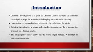 Criminal Investigation & Forensic Science | PPTX