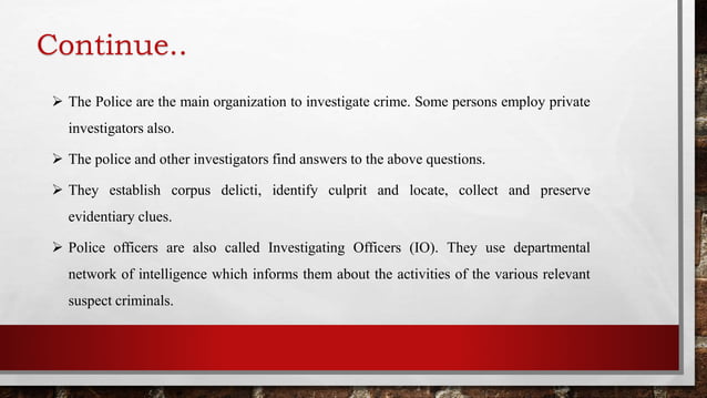 Criminal Investigation & Forensic Science | PPTX