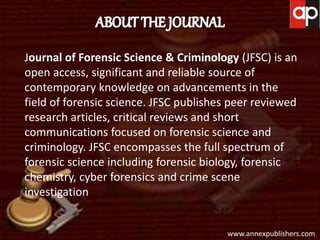 Forensic science and criminology | PPTX