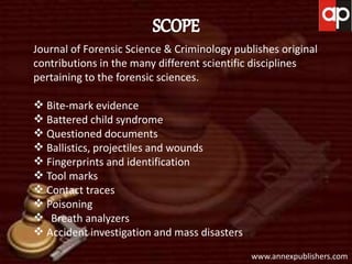 Forensic science and criminology | PPTX