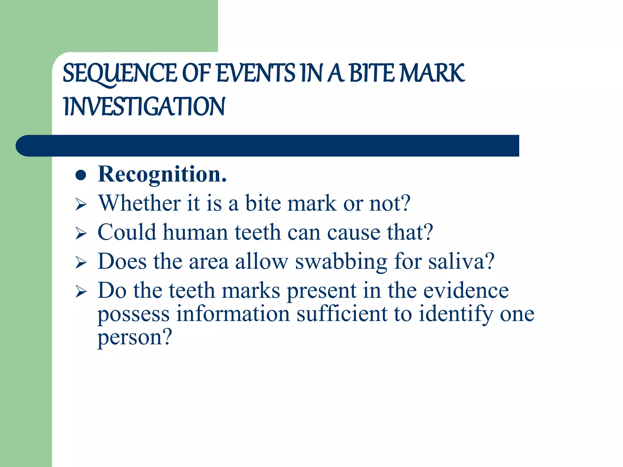 Forensic science bite marks | PPT