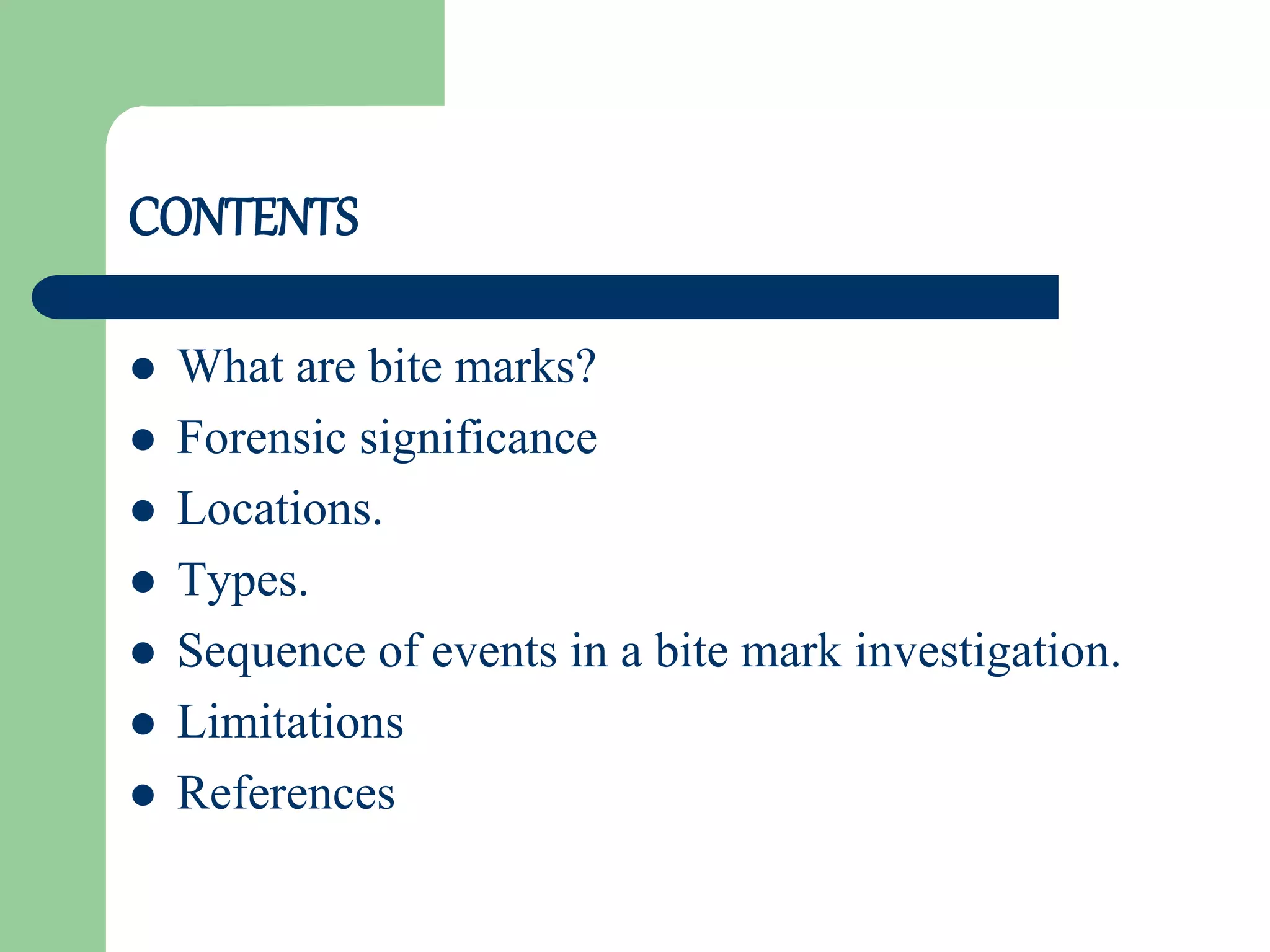 Forensic science bite marks | PPT
