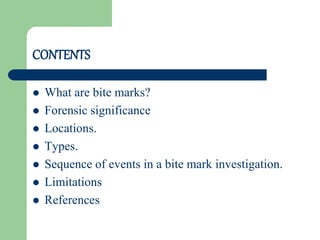 Forensic science bite marks | PPT