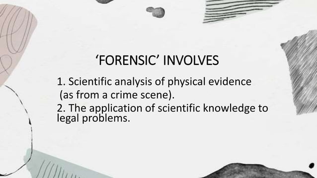 Elective Course on Forensic Science in Law | PPT