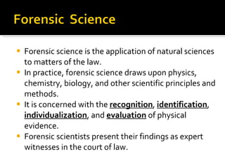 Forensic science intro | PPT