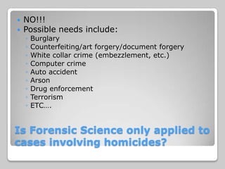 Intro to Forensic Science | PPTX