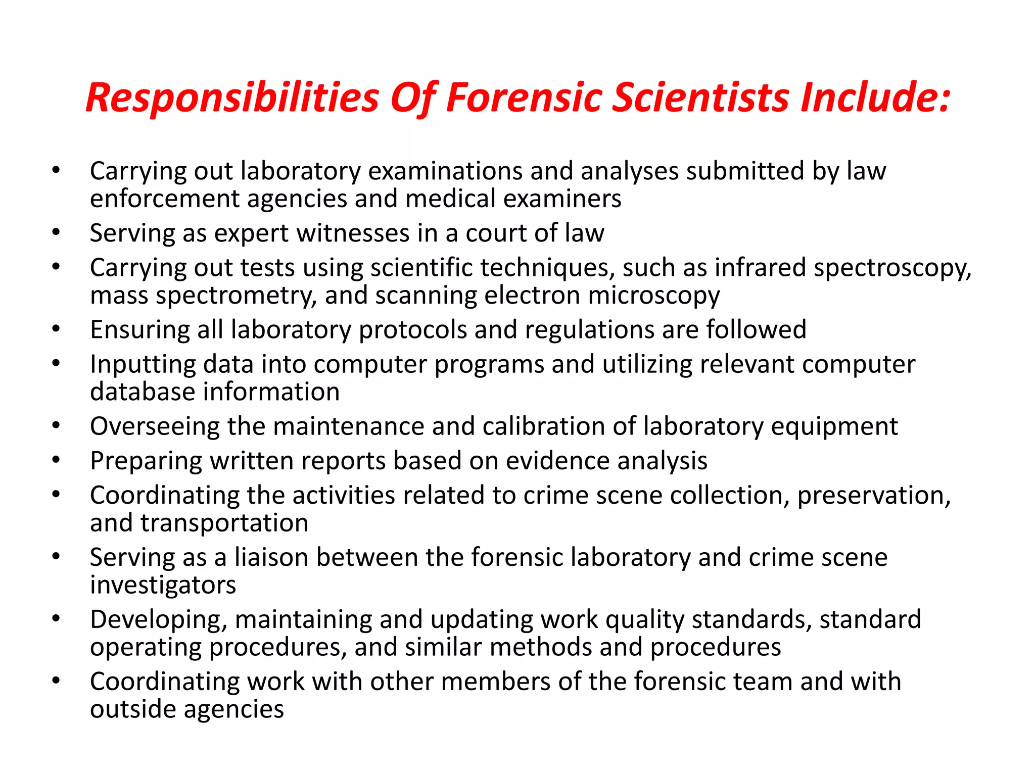 Forensic science investigators | PPTX