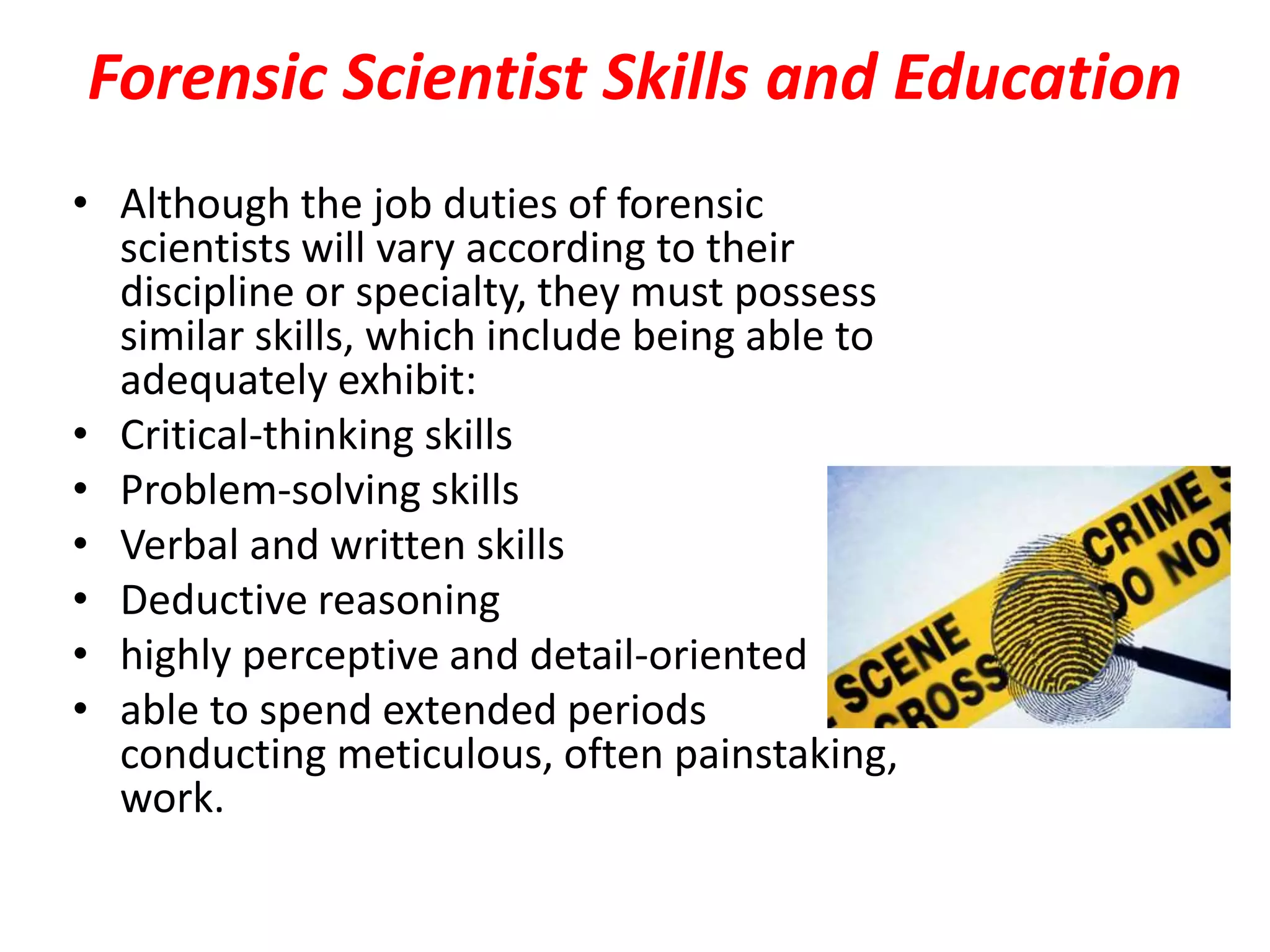 Forensic science investigators | PPTX