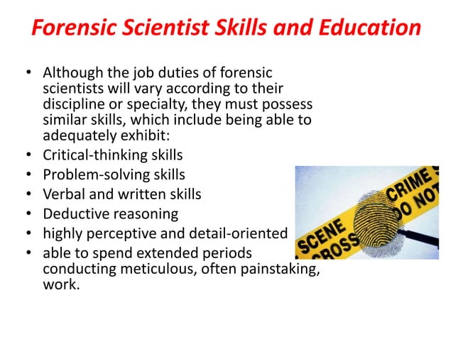 Forensic science investigators | PPTX | Crime & Harmful Acts to ...