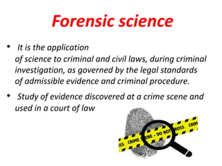 Forensic science investigators | PPTX | Crime & Harmful Acts to ...