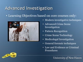 University of New Haven M.S. Forensic Science Webinar Overview | PPT