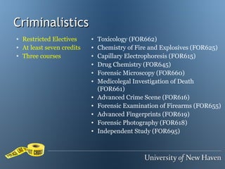University of New Haven M.S. Forensic Science Webinar Overview | PPT