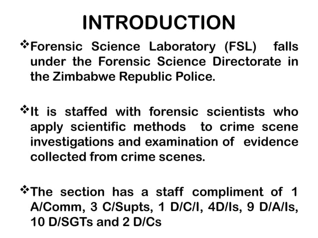 FORENSIC SCIENCE LAB PRESENTATION.pptx.... | PPTX