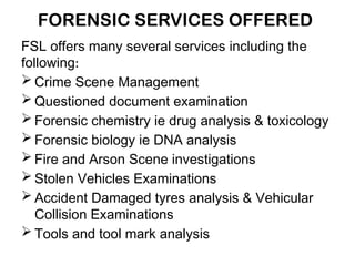 FORENSIC SCIENCE LAB PRESENTATION.pptx.... | PPT