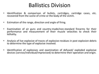 Introduction to Forensic science labs in India | PPTX