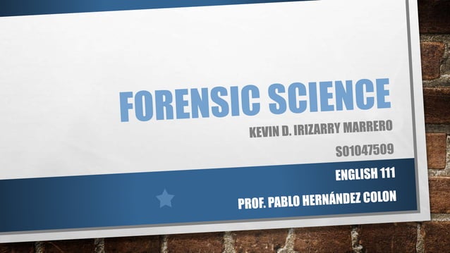 Forensic science presentation kevin | PPT