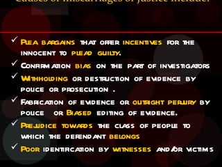 Forensic sciences and miscarriages of justice copia | PPT