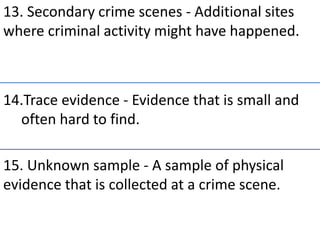 Forensic science vocab unit 2 | PPT