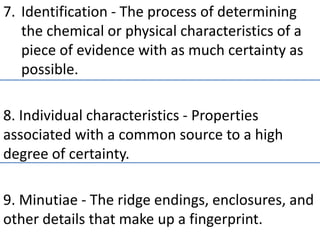 Forensic science vocab unit 3 | PPTX