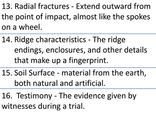Forensic science vocab unit 3 | PPTX