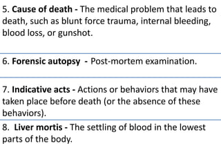 Forensic science vocab unit 6 | PPTX