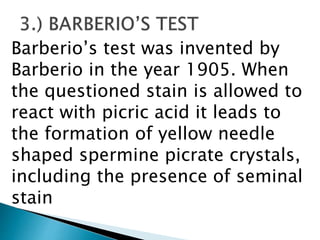Forensic semen analysis | PPTX
