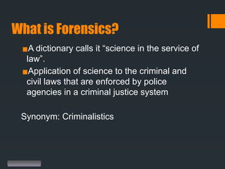 Forensics Introduction What is Forensics | PPT